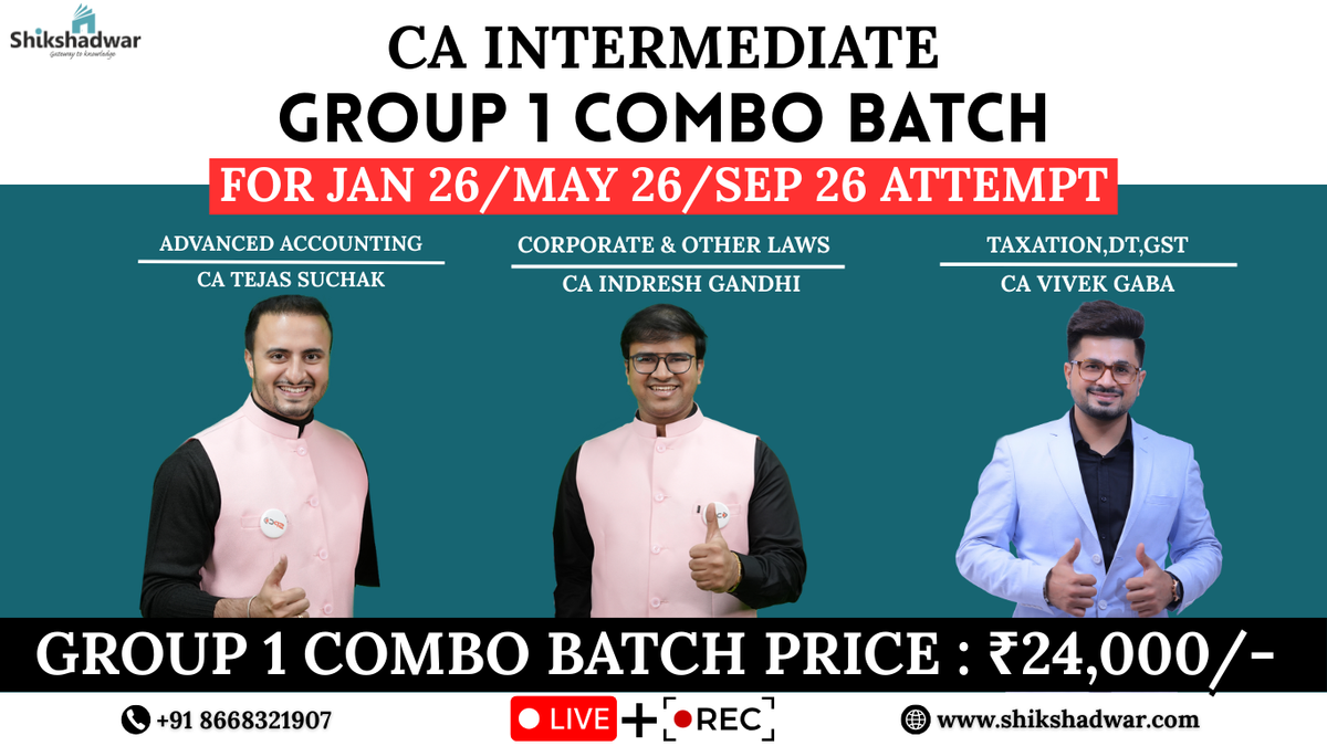 CA Intermediate Group 1 Combo Batch (Jan/May/Sep 2026 Attempt ...